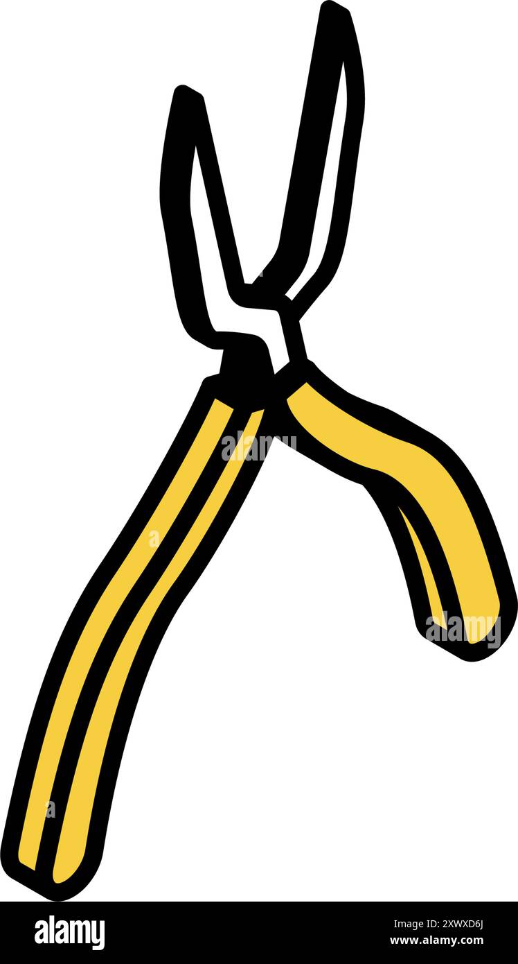 Isometric simple line drawing tool icon, radio pliers, Vector ...