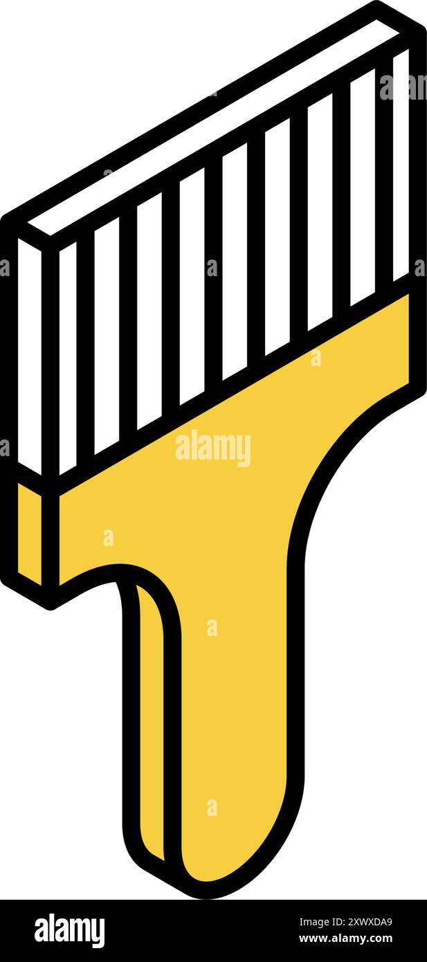 Isometric simple line drawing tool icon, Brush, Vector Illustration ...