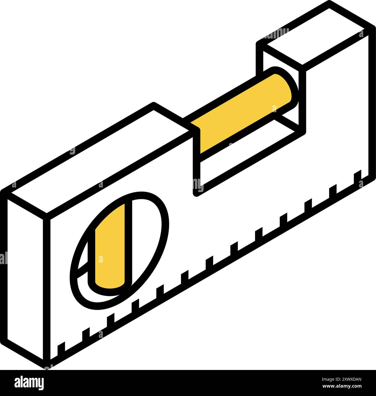 Isometric simple line drawing tool icon, leveler, Vector Illustration ...