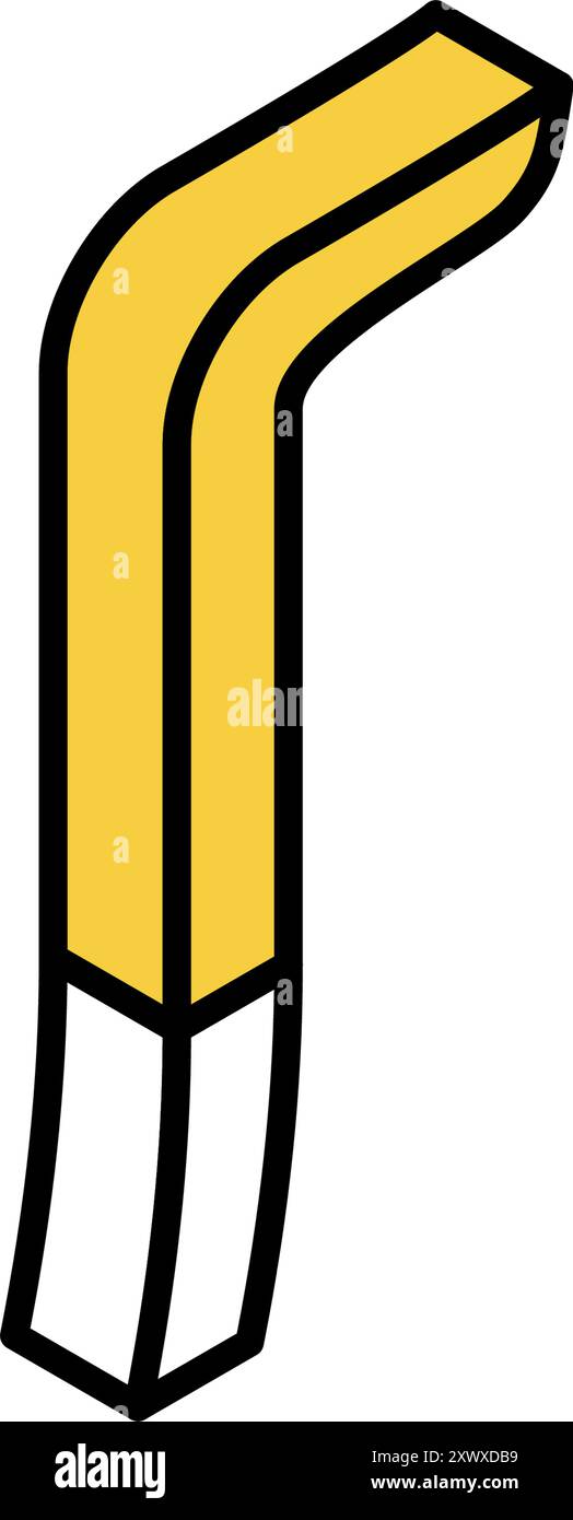 Isometric simple line drawing tool icon, crowbar, Vector Illustration ...