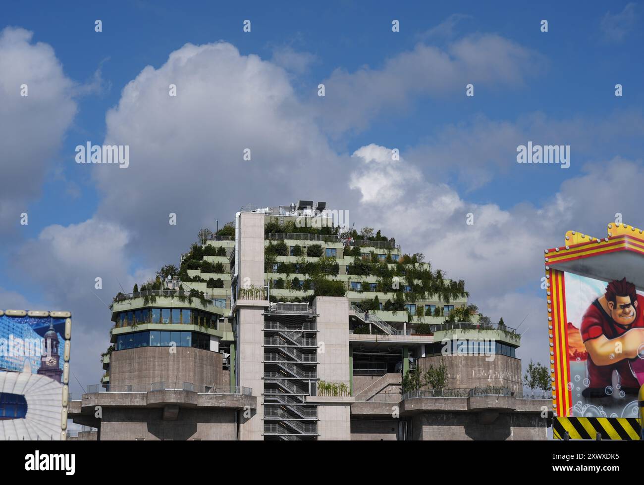 Hamburg, Germany. 21st Aug, 2024. View of the greened bunker on ...