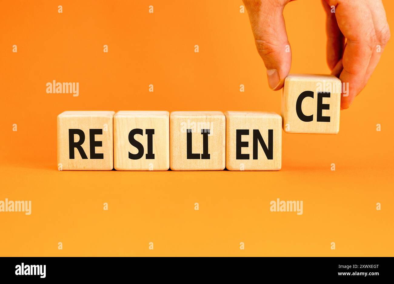 Resilience symbol. Concept word Resilience on beautiful wooden blocks ...