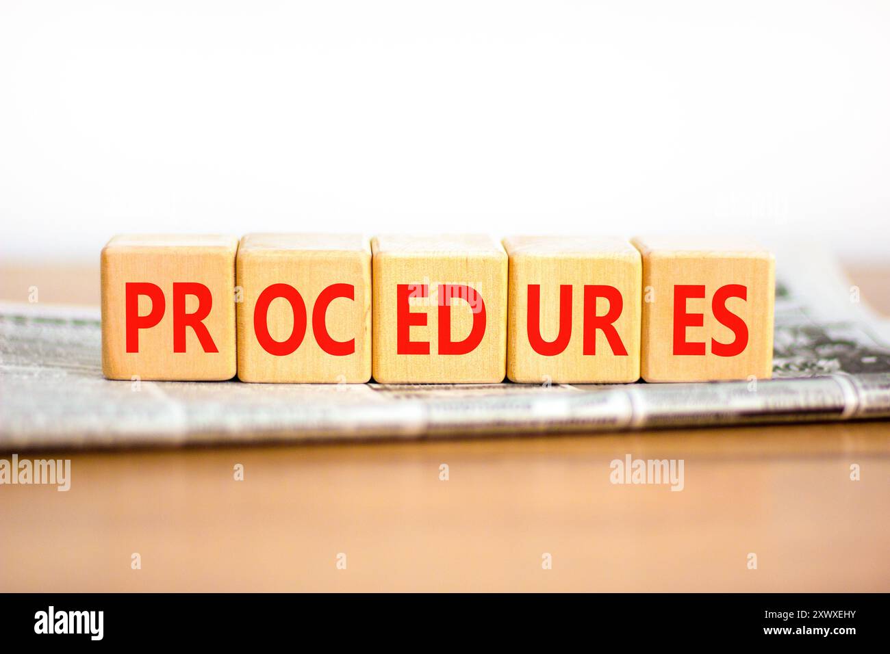 Procedures symbol. Concept word Procedures on beautiful wooden blocks ...
