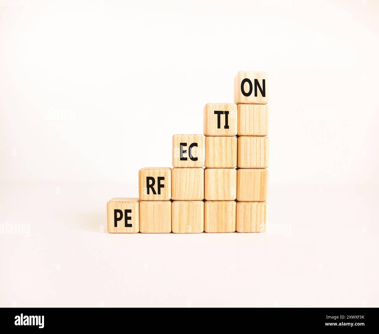 Perfection symbol. Concept word Perfection on beautiful wooden blocks ...