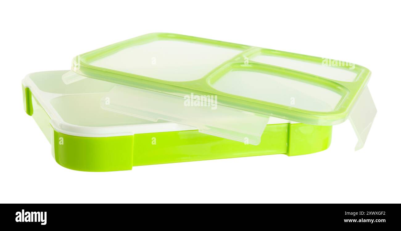 Plastic lunch box and lid isolated on white Stock Photo - Alamy
