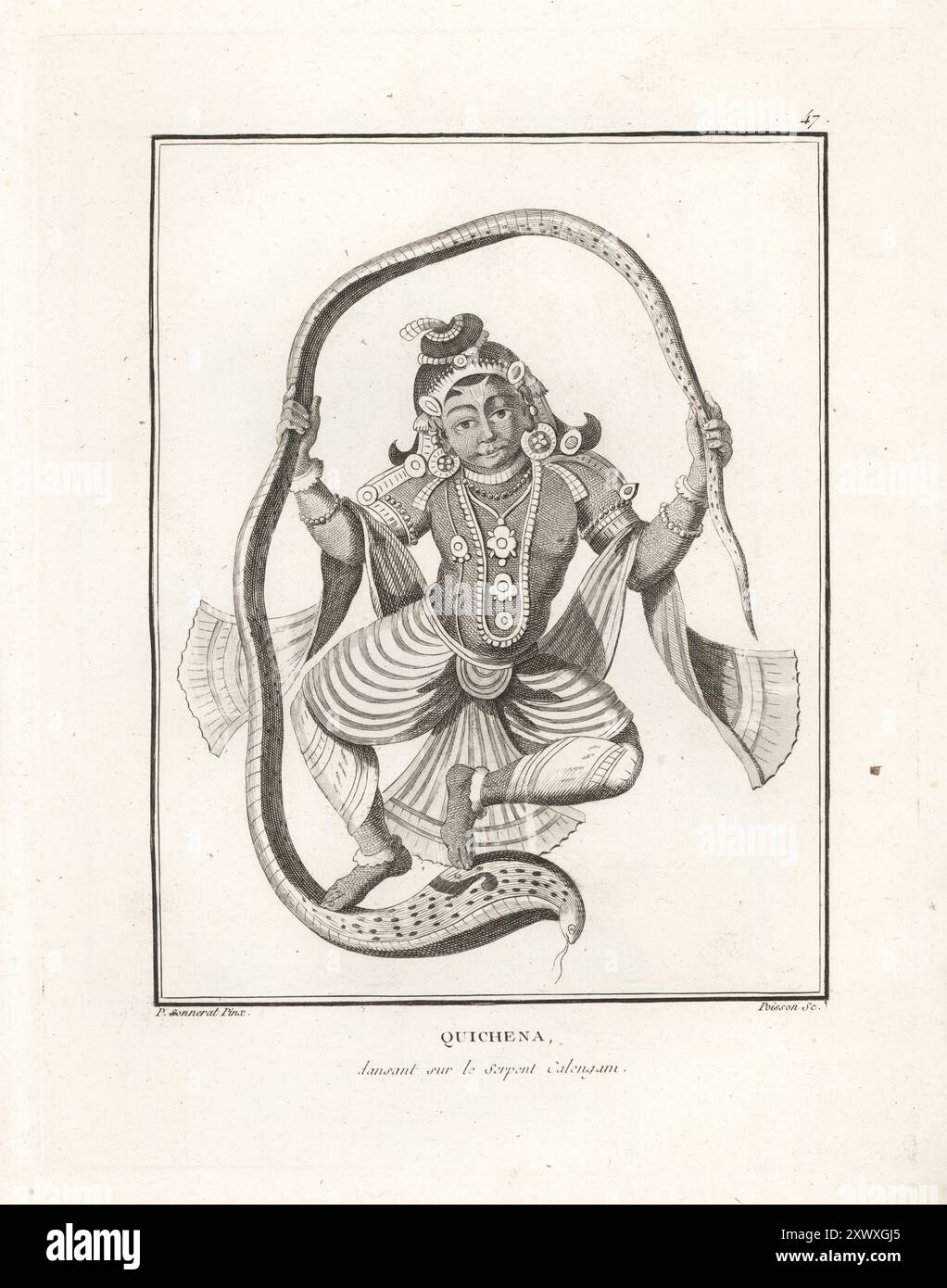 Hindu god Vishnu as the avatar Krishna, ninth incarnation, dancing on ...