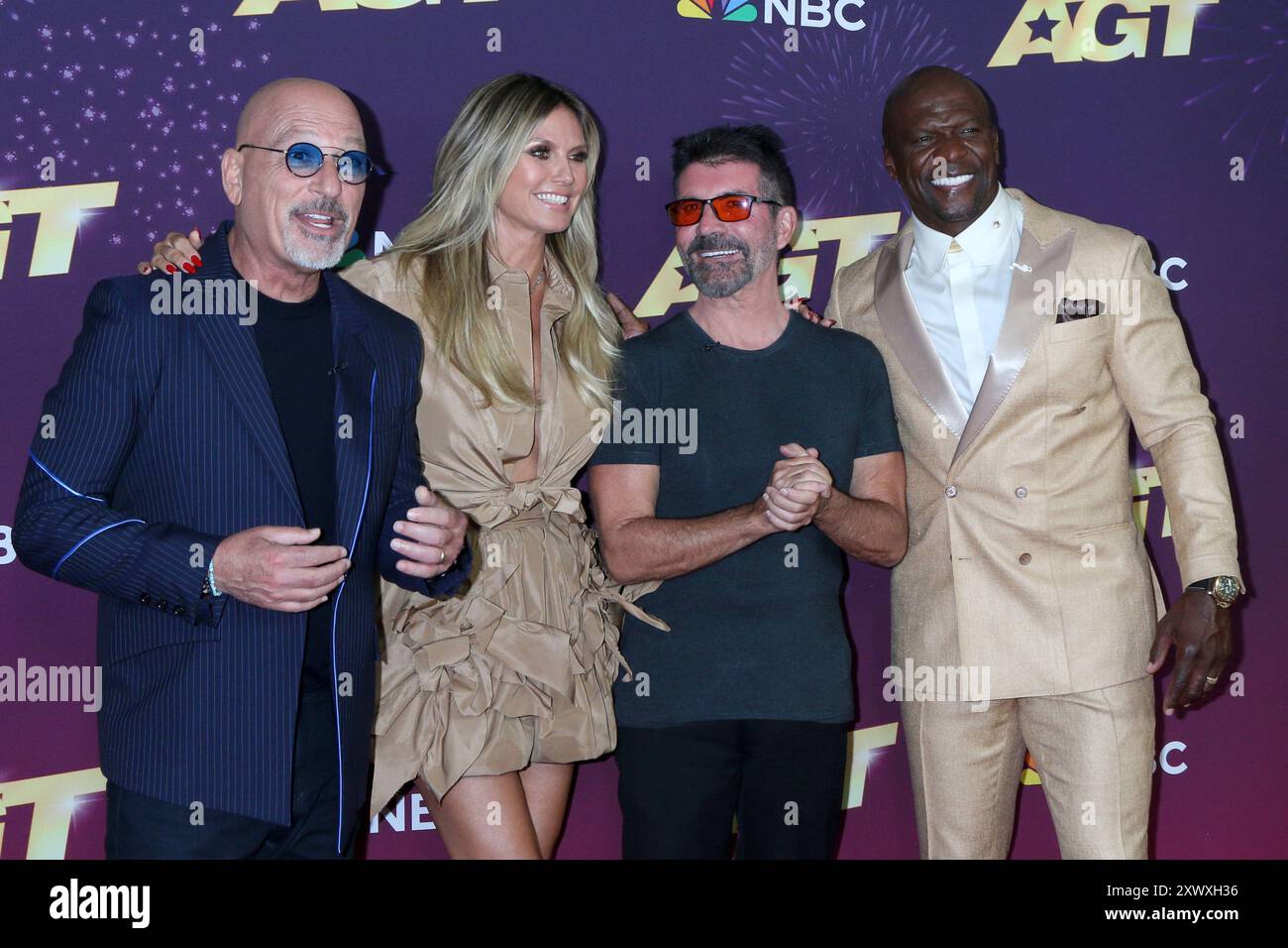 Pasadena, USA. 20th Aug, 2024. LOS ANGELES - AUG 20: Howie Mandel, Heidi Klum, Simon Cowell ...