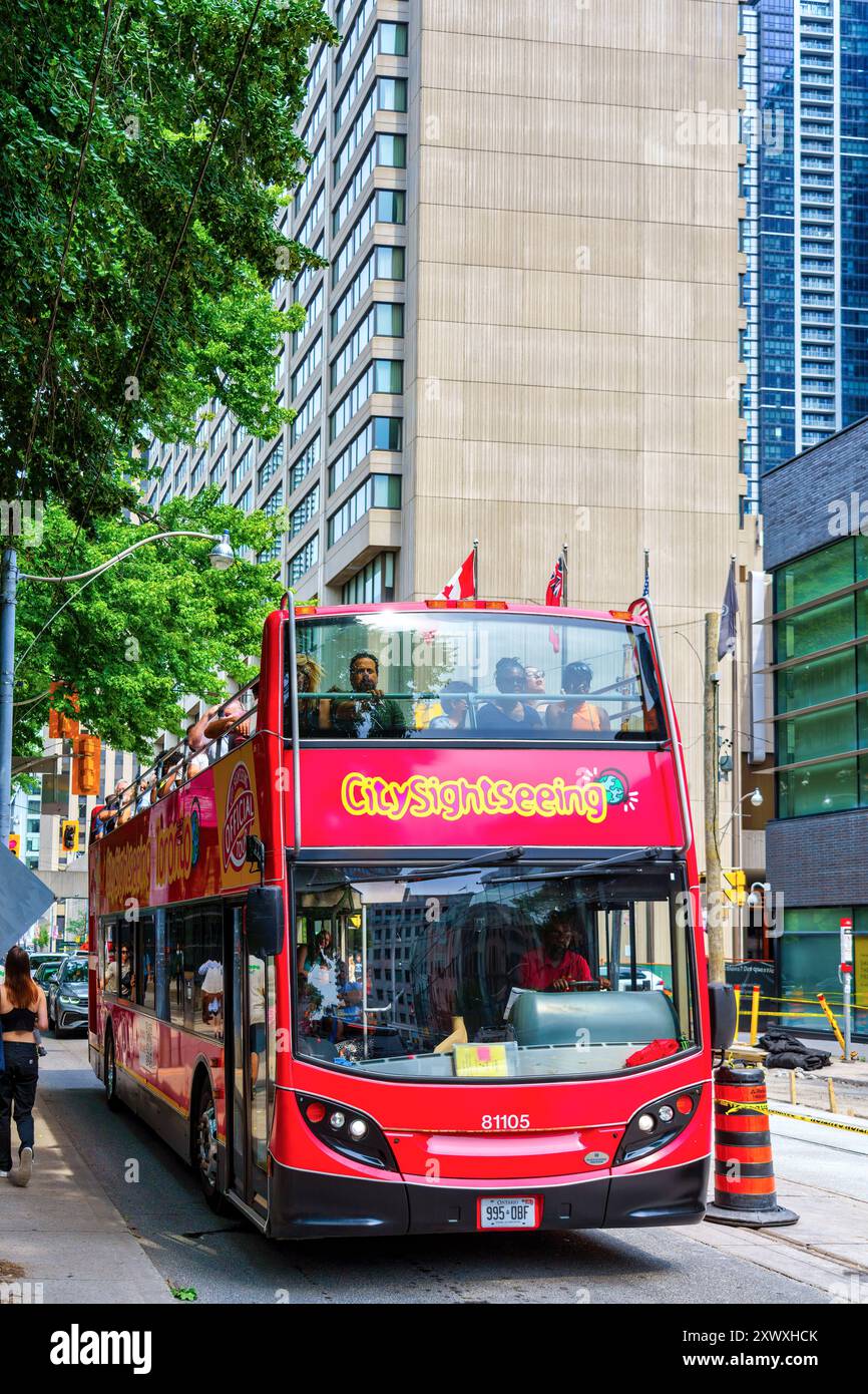 Toronto, Canada - August 3, 2024: A double decker sightseeing bus ...