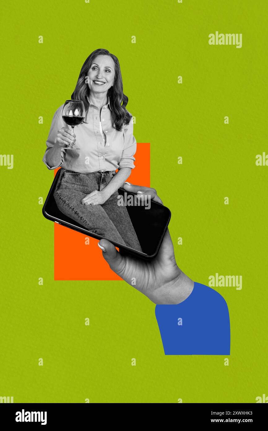 Composite trend artwork collage of hand bodyless appear hold huge ...