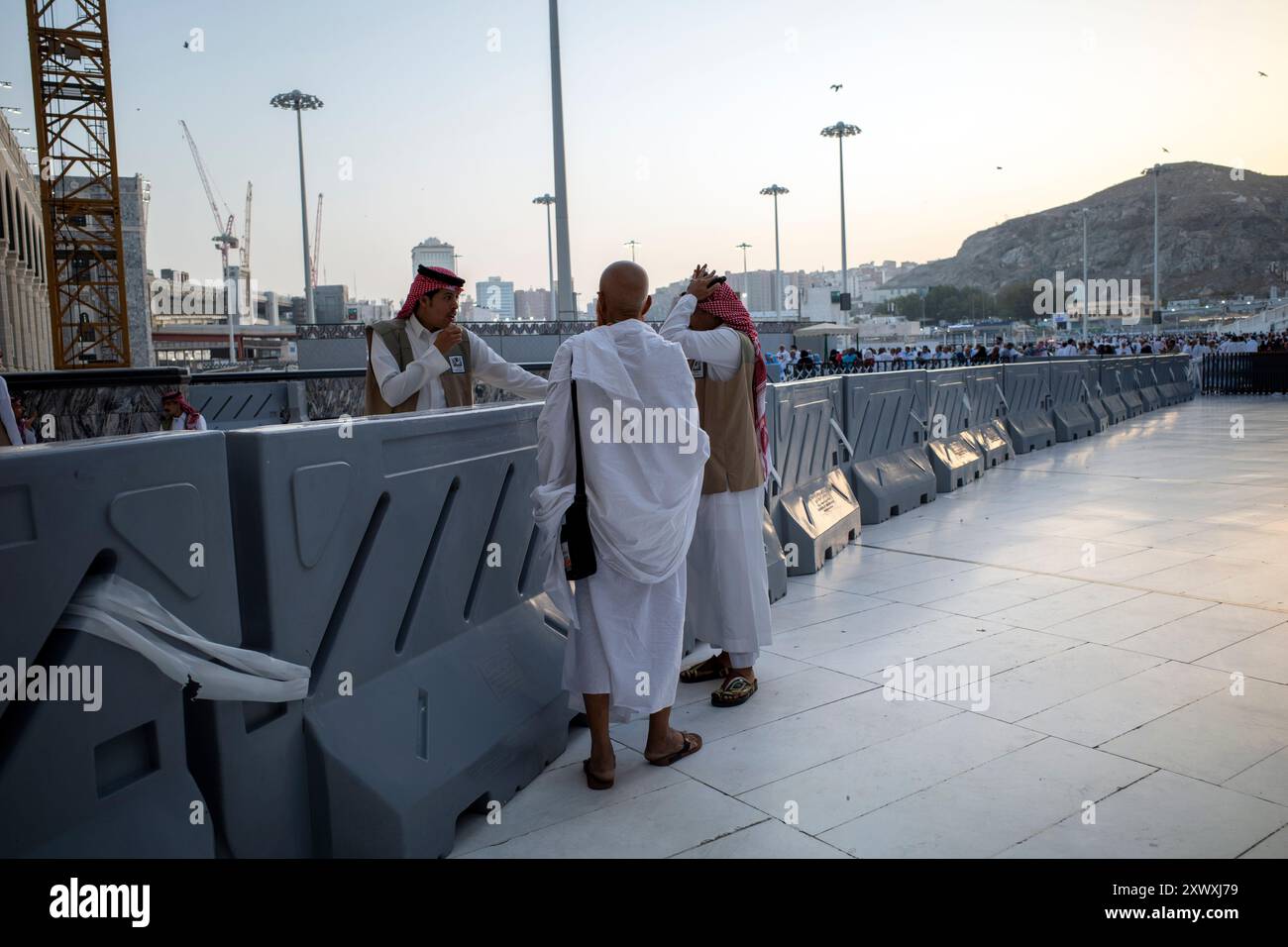 Mecca, Saudi Arabia - June 4, 2024: Saudi Arabia Hajj Officers are on duty at near the Al Haram ...