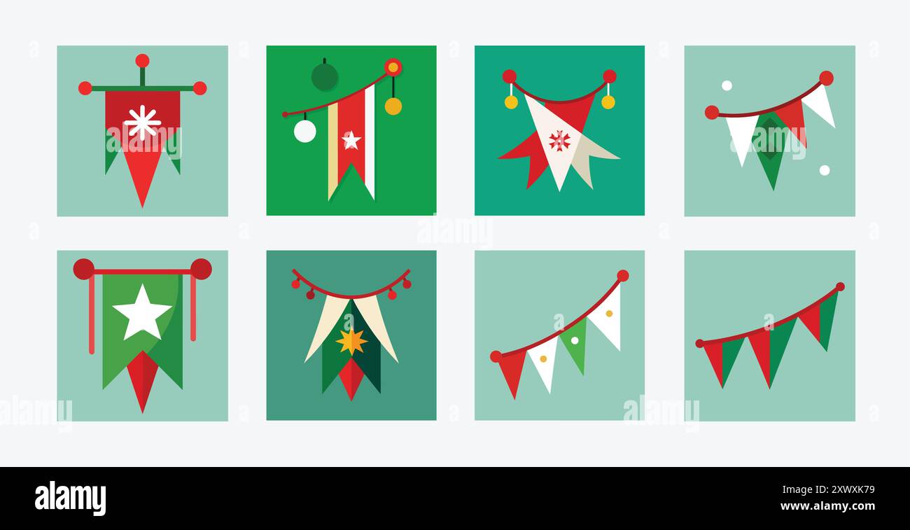 Christmas Flag Decoration - Festive Printable Graphic Design Stock ...