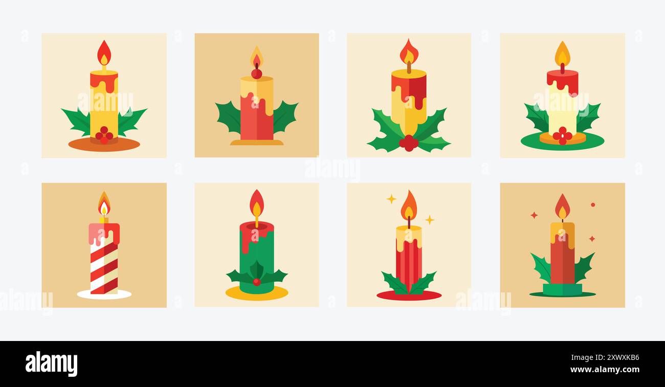 Christmas Candle Stick - Festive Printable Graphics Design Stock Vector ...