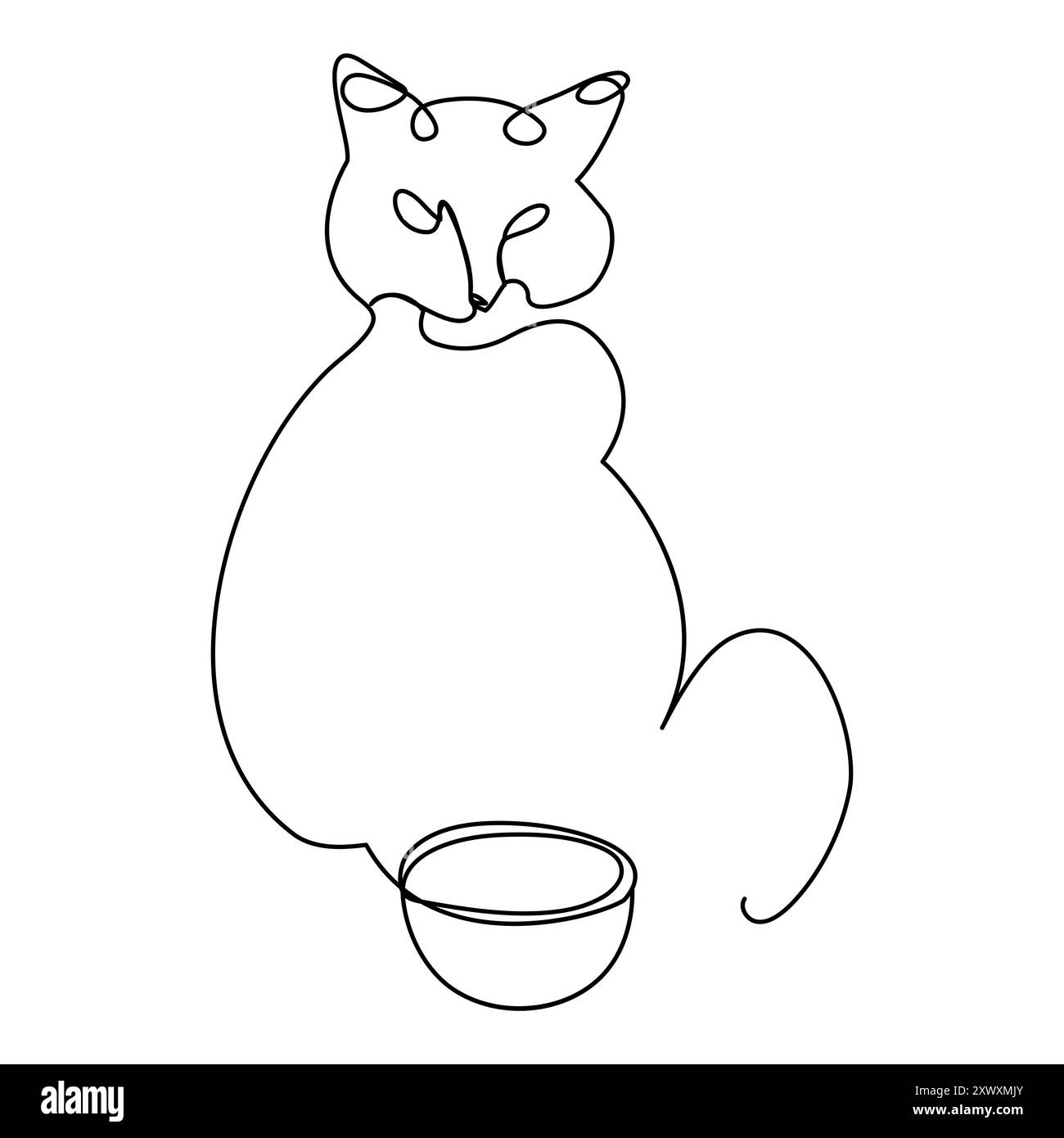 cats vector with continuous single one line art drawing. New minimalist design minimalism animal ...