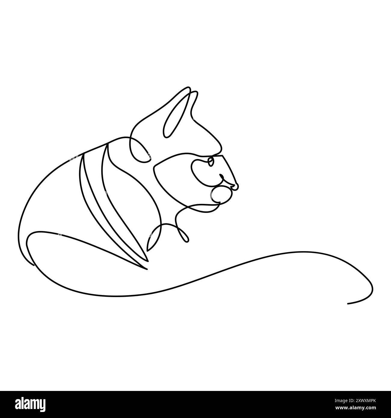 Line Images Of Cats Happy New Year 2025 Dog And Cat With Stars And