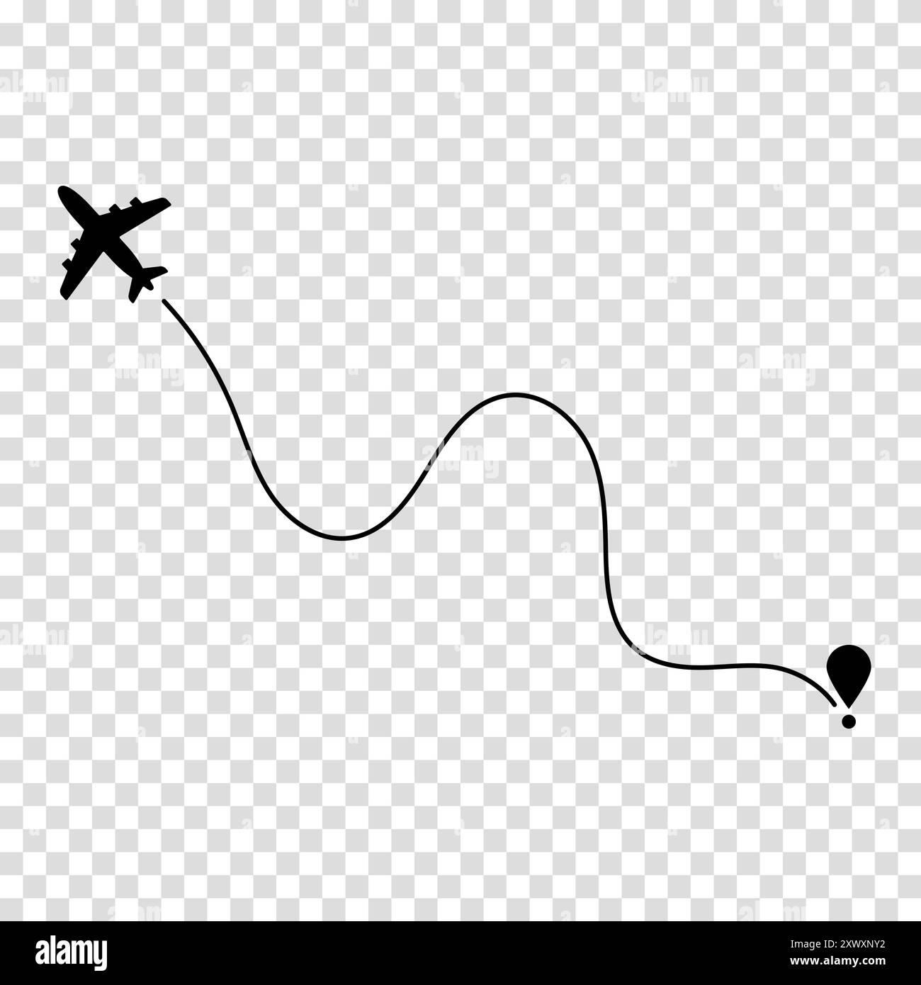 Airplane route plane path. Travel concept. Aircraft tracking. Vector ...
