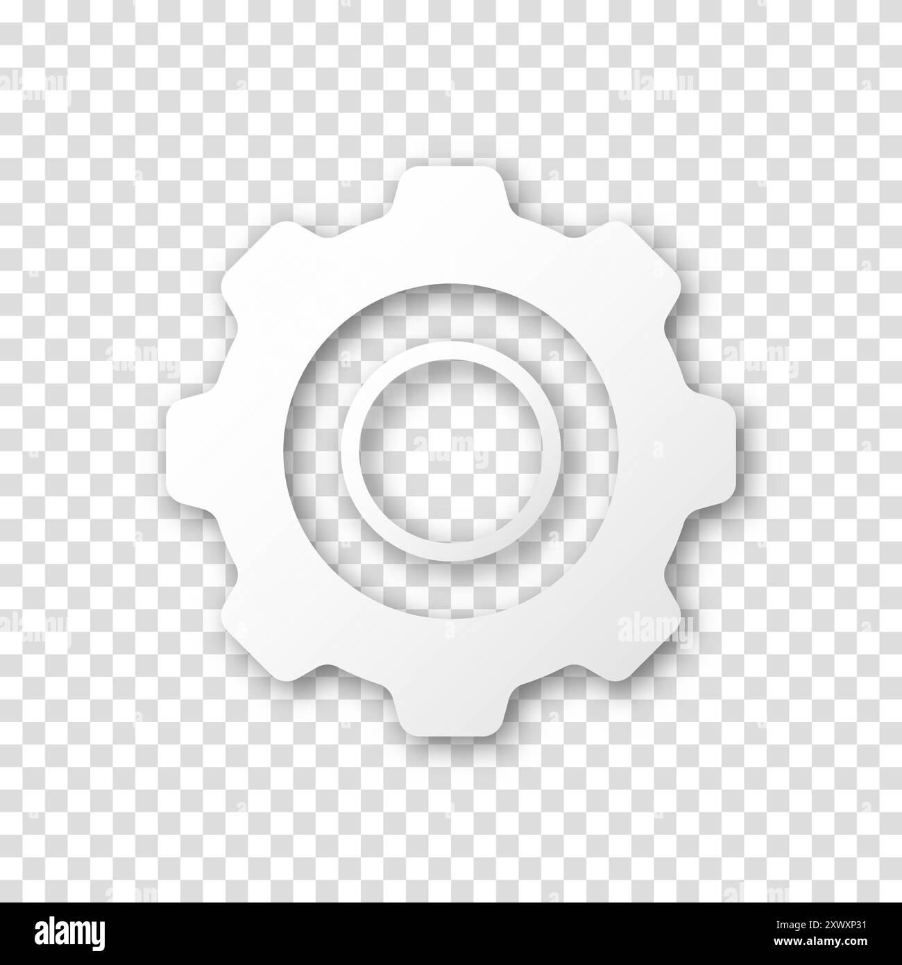 Gear icon, flat design. Machine sprocket gear icon. Realistic vector ...