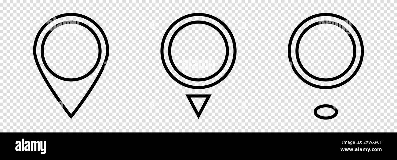 Set of Location pin icons. GPS marker. Vector illustration Stock Vector ...