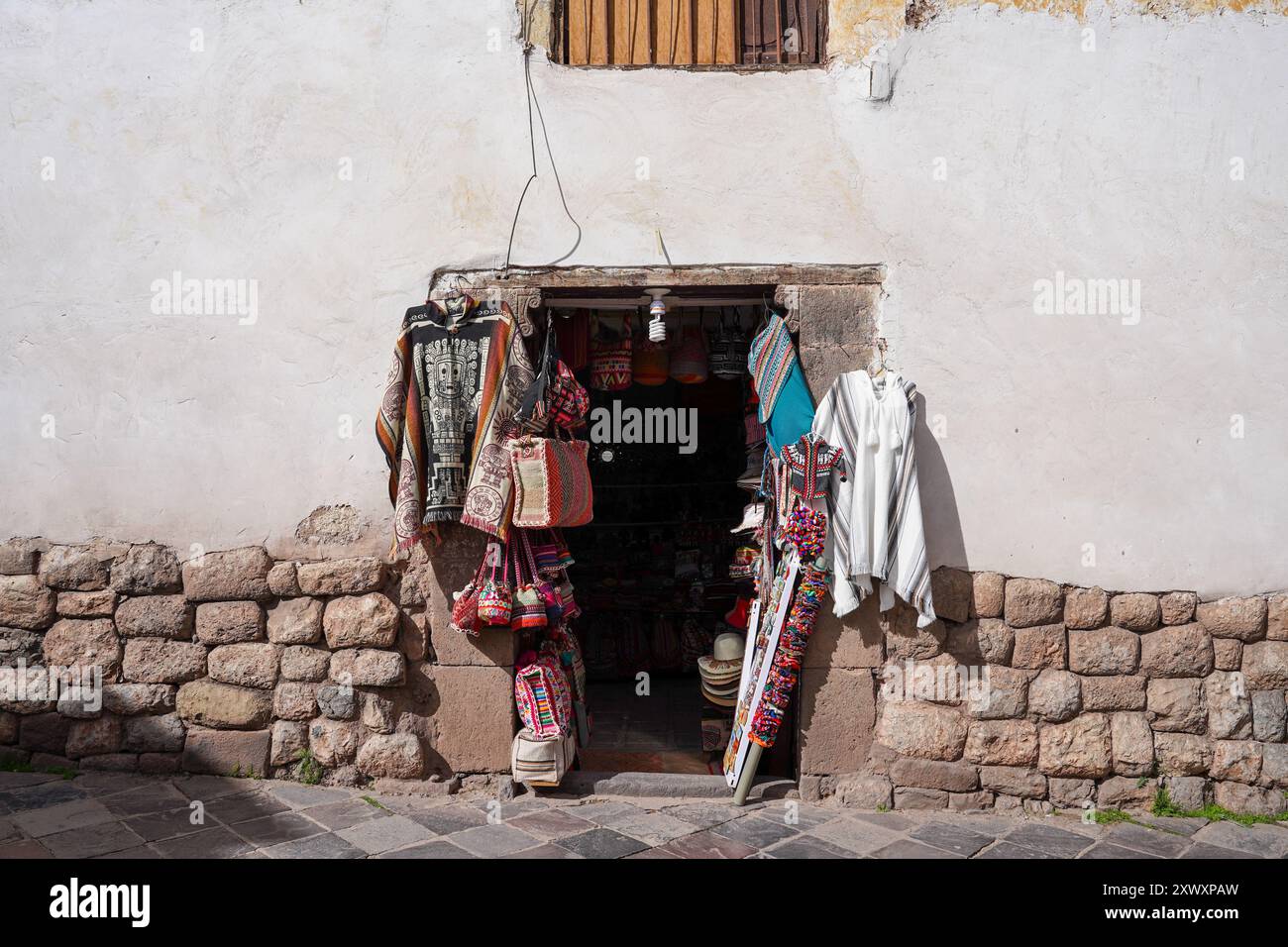 Traditional Peruvian Textiles and Souvenirs Shop, Cusco, Peru Stock ...