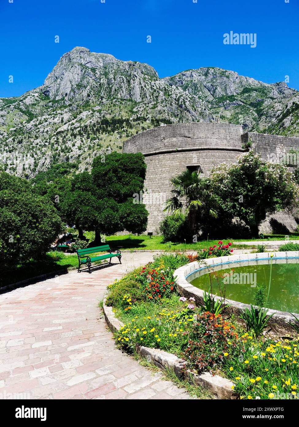 Gardens at the Kampana Tower part of the City Walls City of Kotor ...