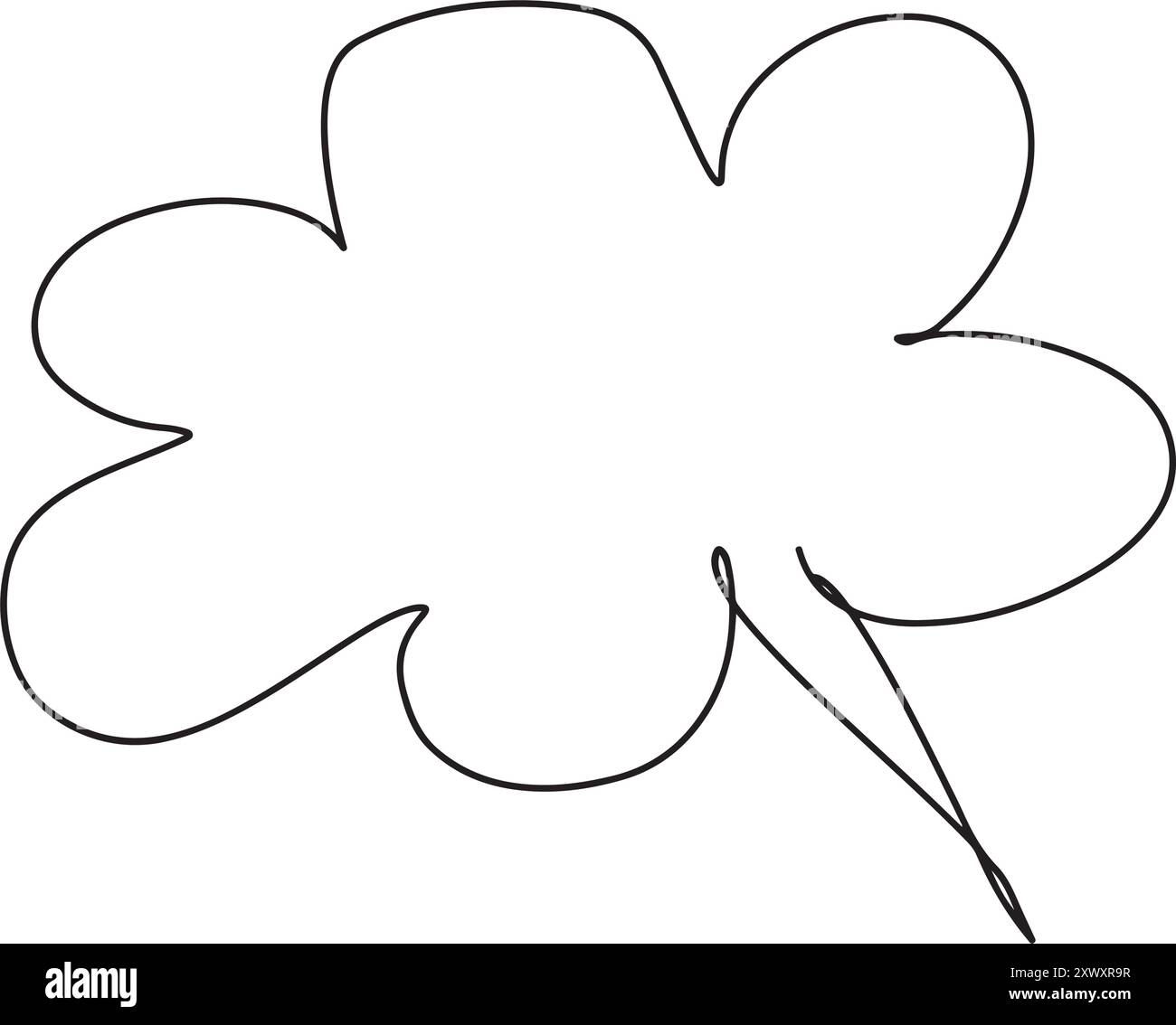 Trendy think bubble in flat style. Cloud line art. vector illustration ...