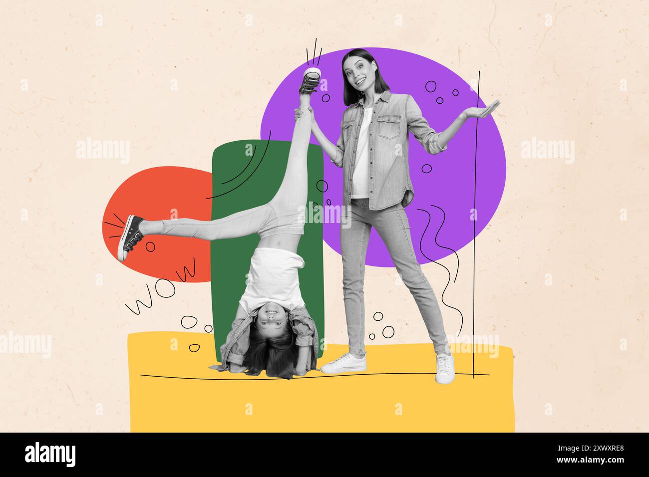 Composite trend 3D sketch image photo collage of vibrant color art ...