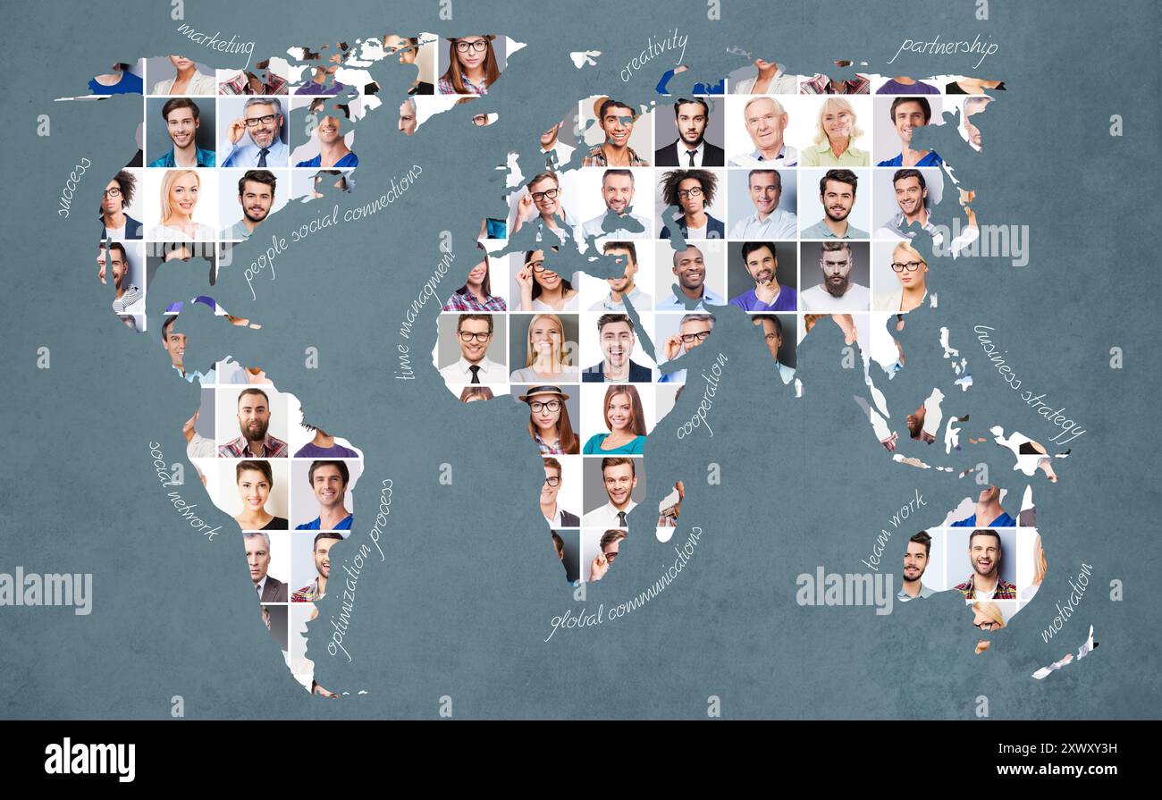 All about people. Collage of diverse multi-ethnic and mixed age people ...