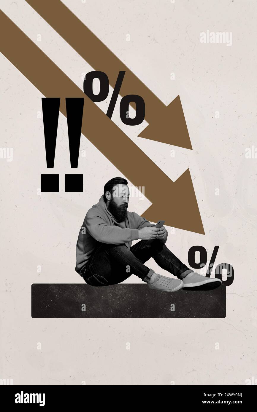 Vertical poster collage economy recession problem devaluation business ...