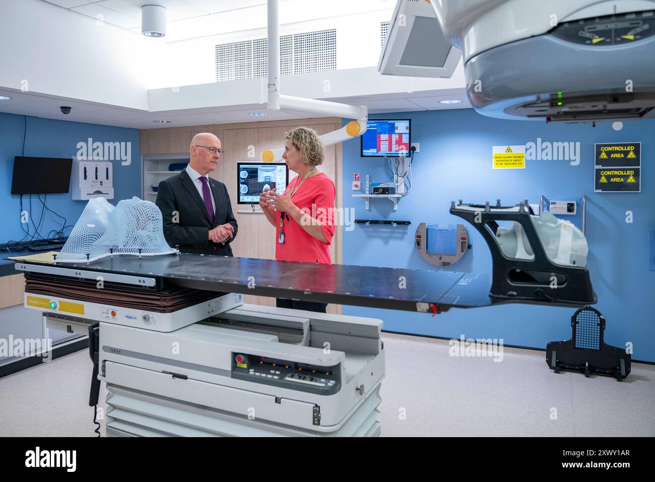 First Minister John Swinney meets head of oncology physics Linda ...