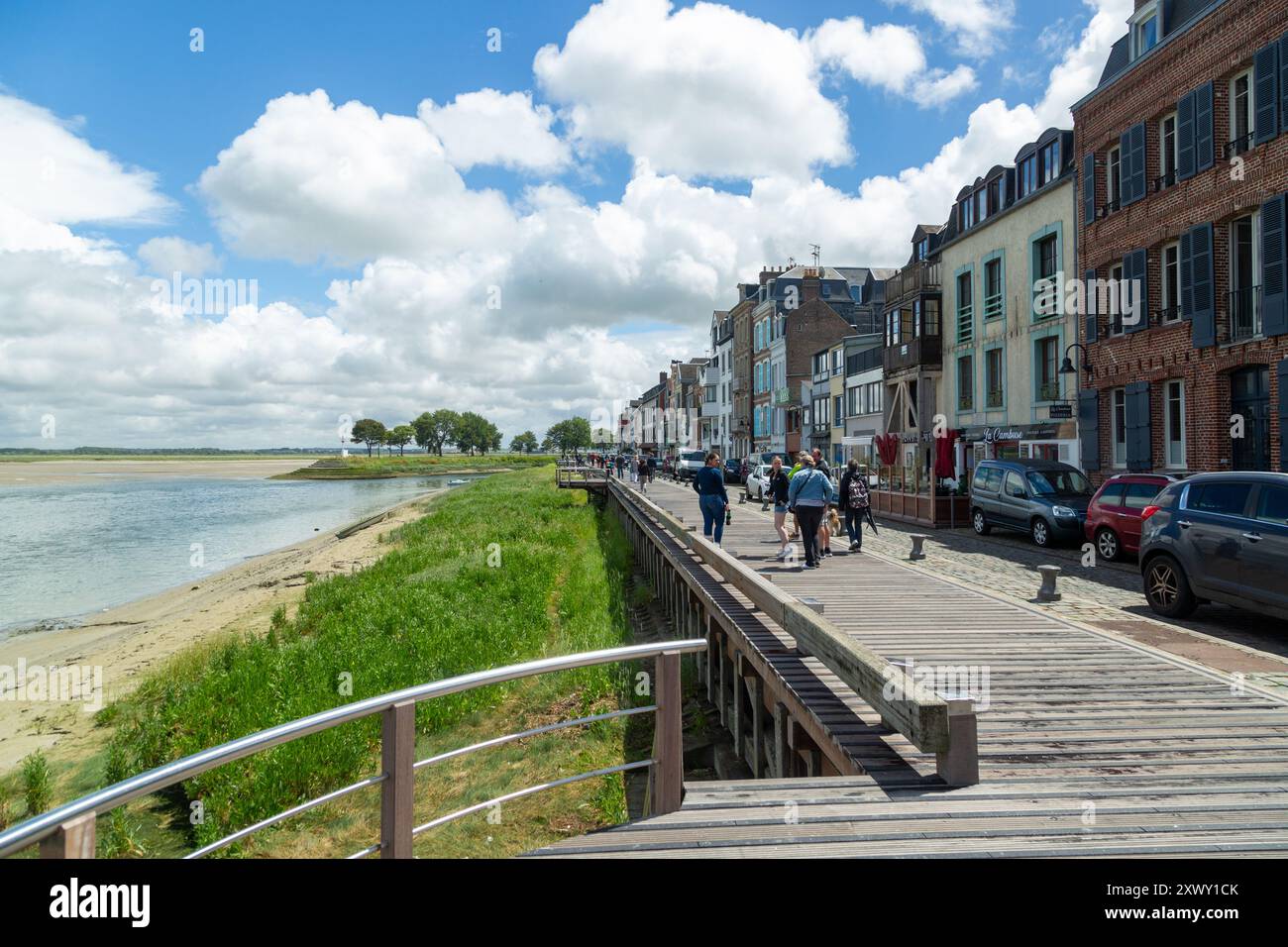 The promenade along the bay at St Valery-sur-Somme in Picardie, France ...