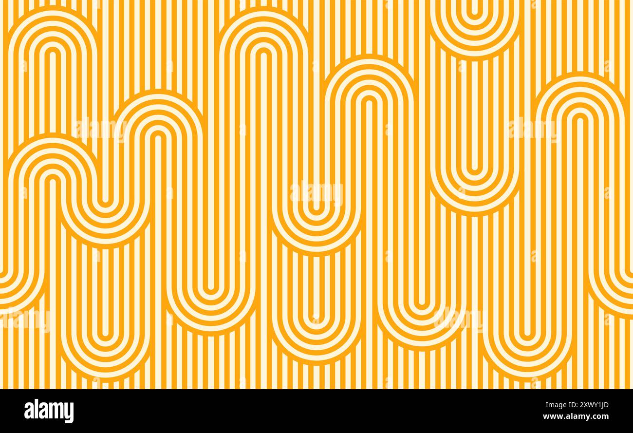 Ramen noodles pasta seamless pattern background with wavy lines, vector ...