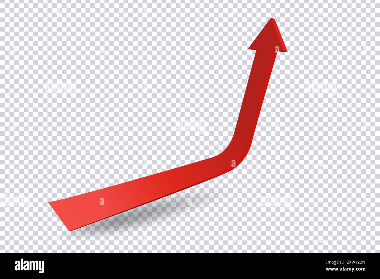Abstract Curved Red Arrow. Market movements creative concept charts ...