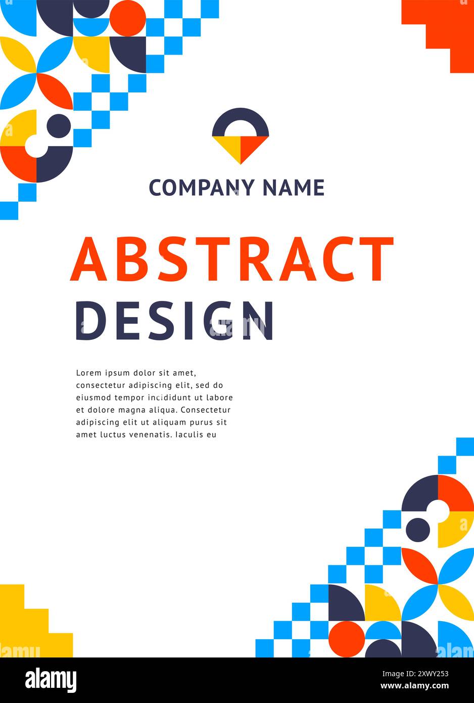 Abstract business poster with geometric elements. Vector vertical card ...