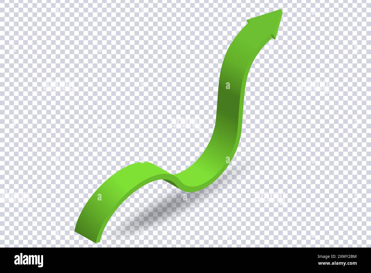 Growing Green Arrow up. Concept of sales symbol icon with realistic 3d ...