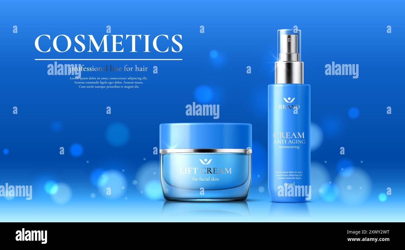 Cosmetic product template, lift and anti aging cream packages, vector ...