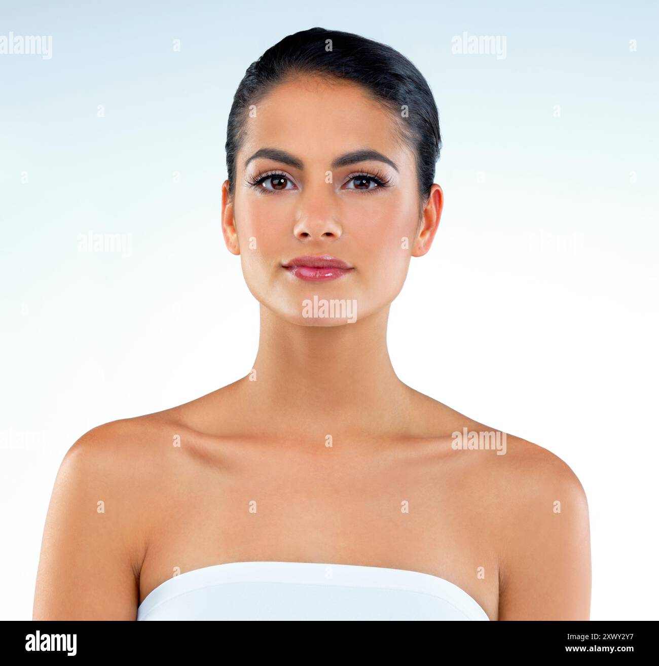 Skincare, natural and portrait of woman in studio with hydration ...