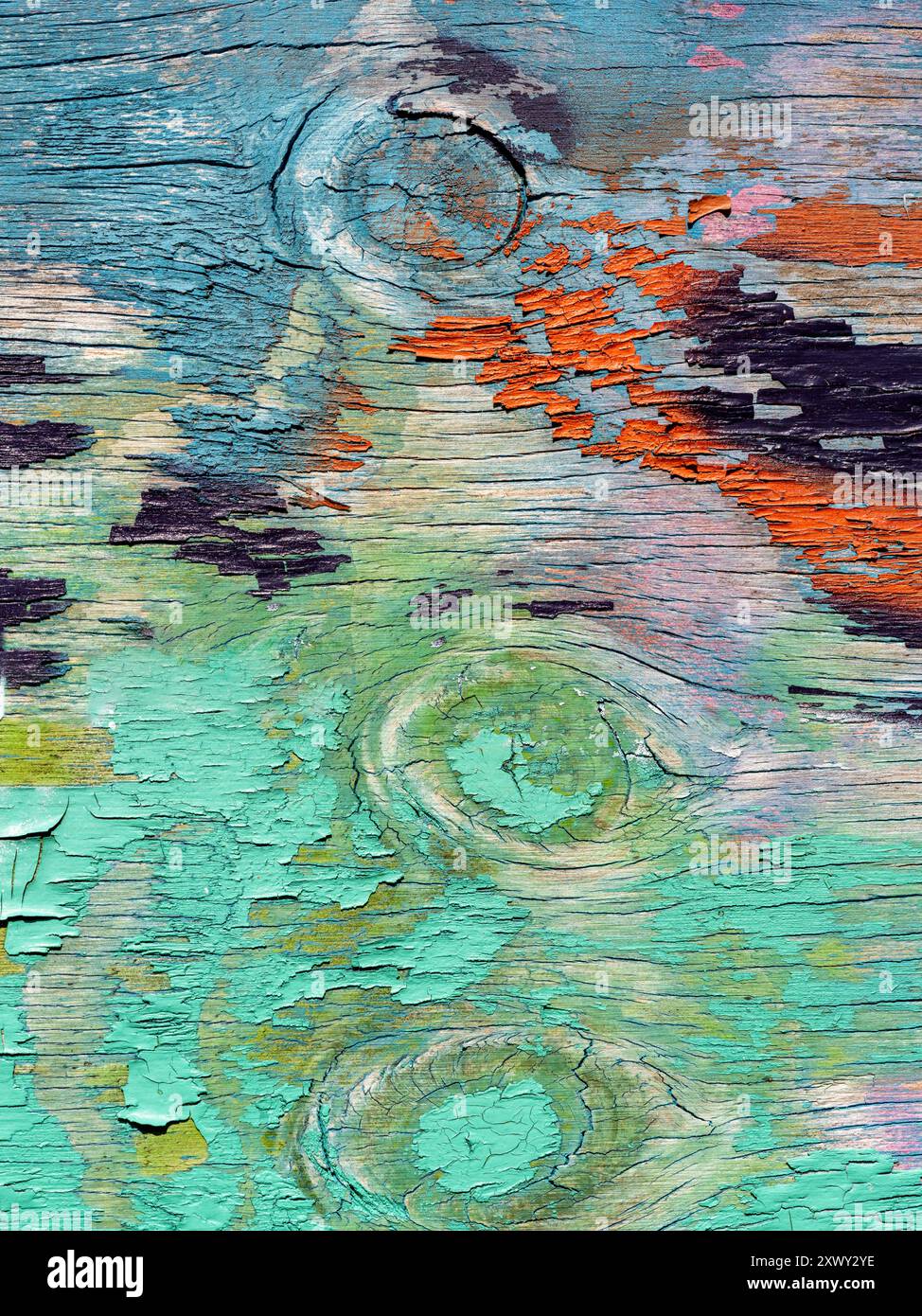 Abstract of weathered peeling paint colours on old wood Stock Photo - Alamy