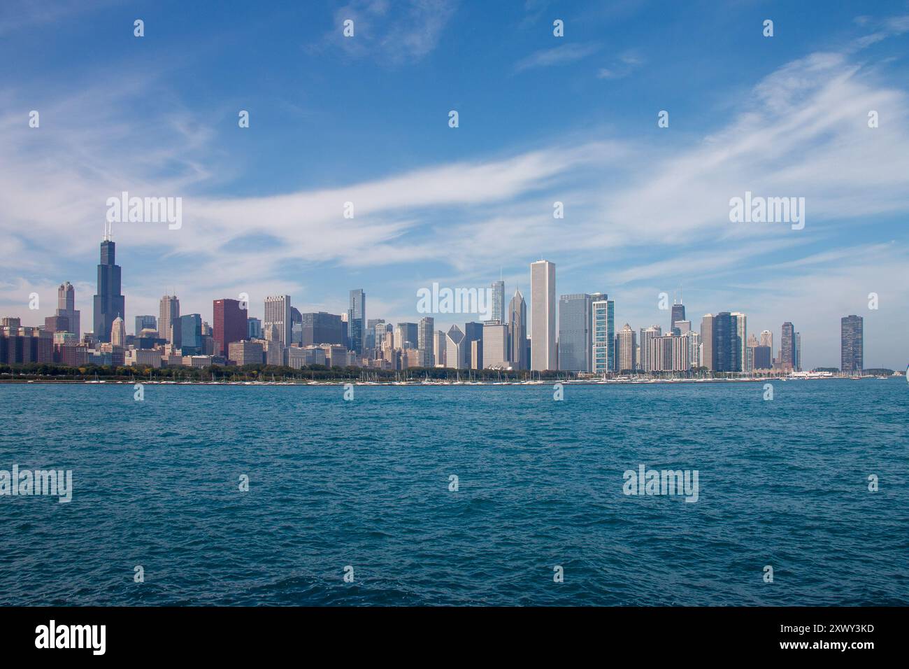 The Lake Michigan, Willis Tower and the Modern Architecture Tower ...