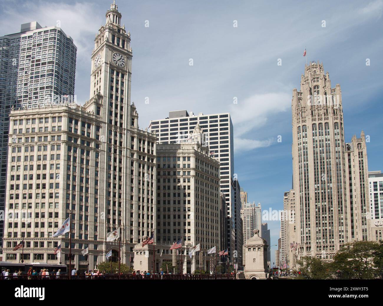 The iconic Wrigley Building and the Tribune Tower modern architecture ...