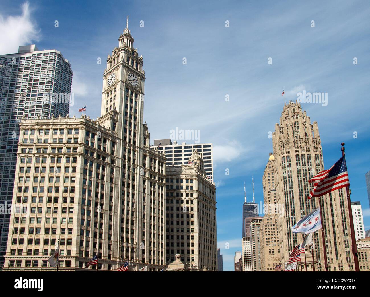 The iconic Wrigley Building and the Tribune Tower modern architecture ...
