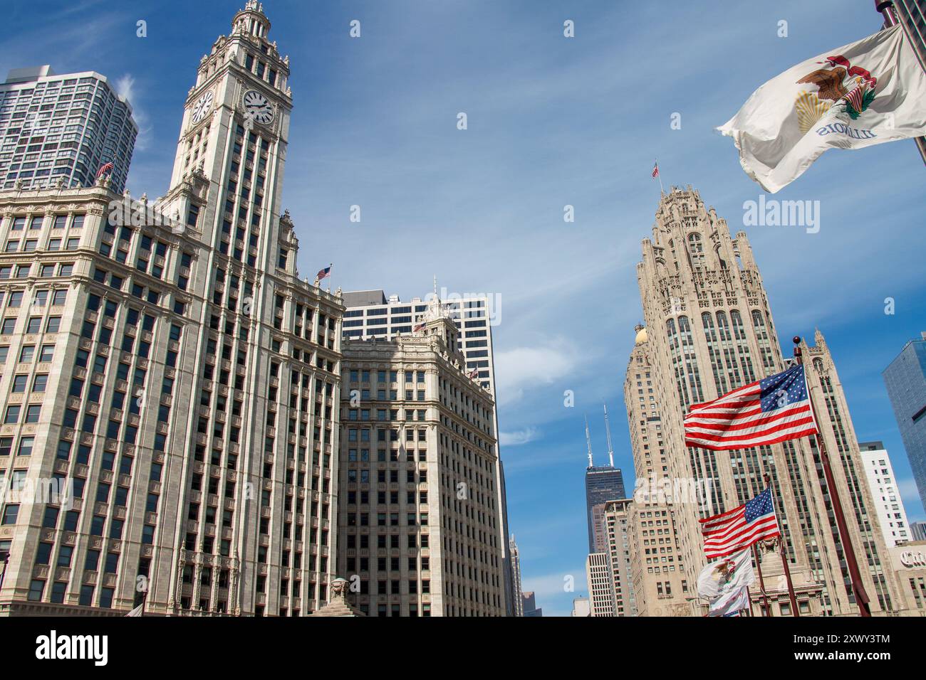 The iconic Wrigley Building and the Tribune Tower modern architecture ...