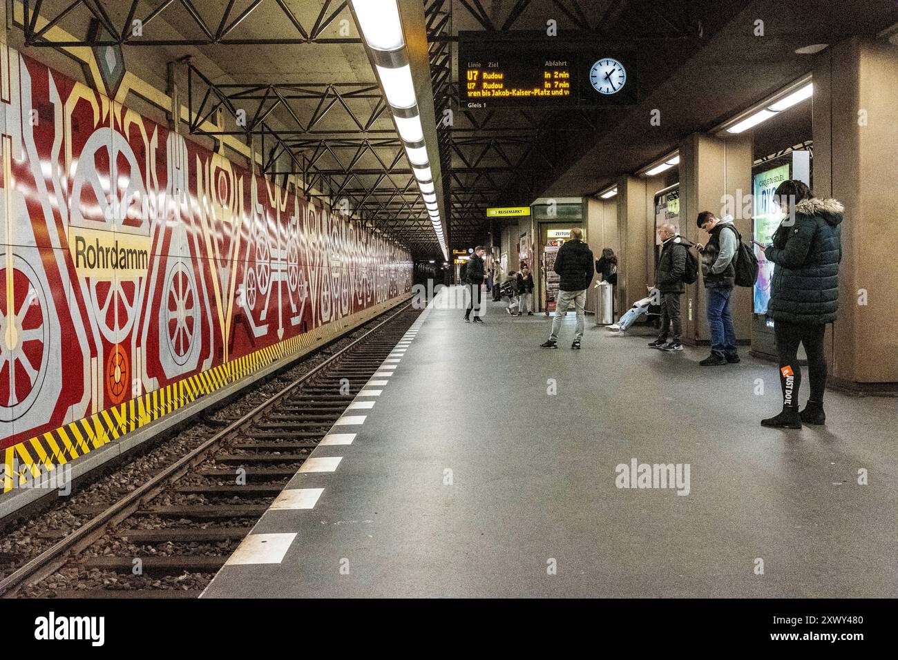 Siemensstadt S-Bahn Line Rohrdamm U-Bahn Station Interior with a Group ...