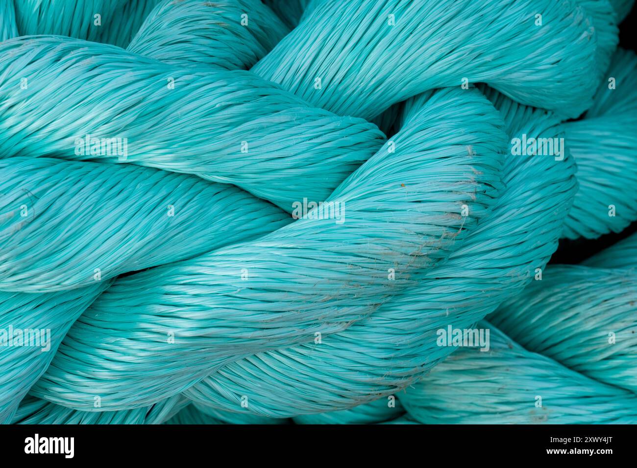 Green polypropylene rope close up Stock Photo - Alamy