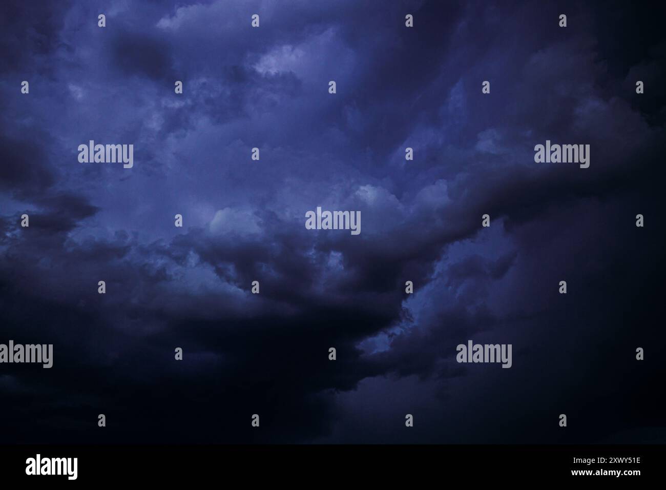 Cloudy Sky With Blue Dark Storm Clouds During Rain. Natural Background ...