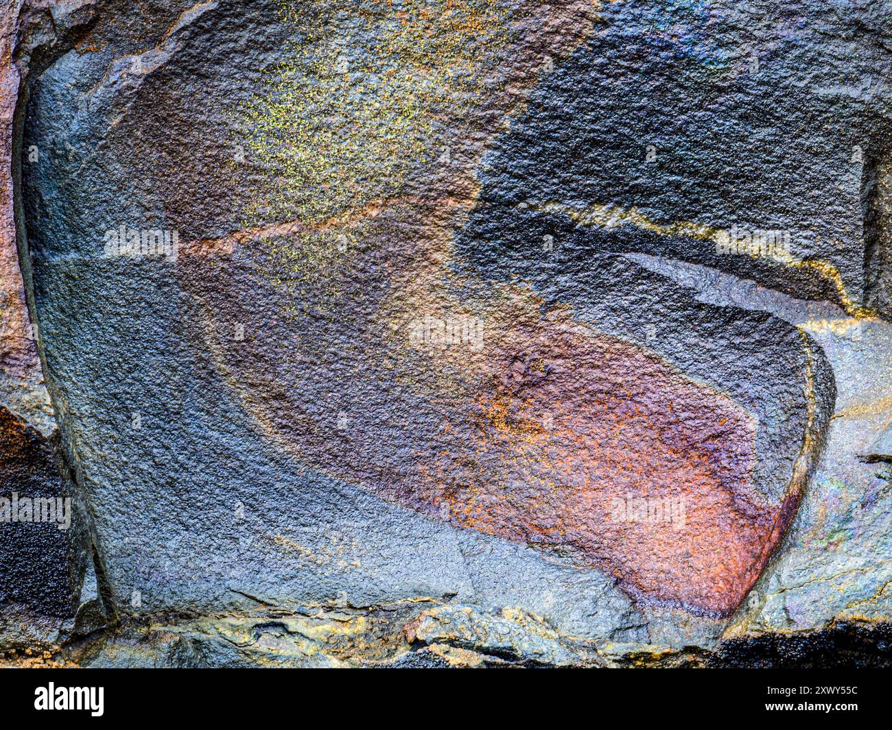 Multi-coloured surface on copper ore Stock Photo - Alamy