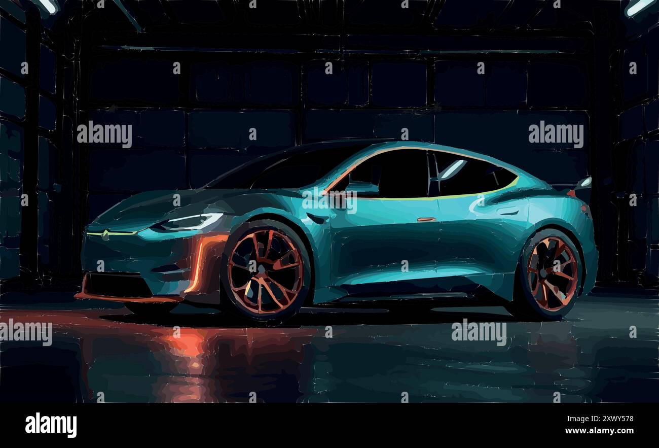 Electric Car- Revolutionizing the Automotive Industry Stock Vector ...