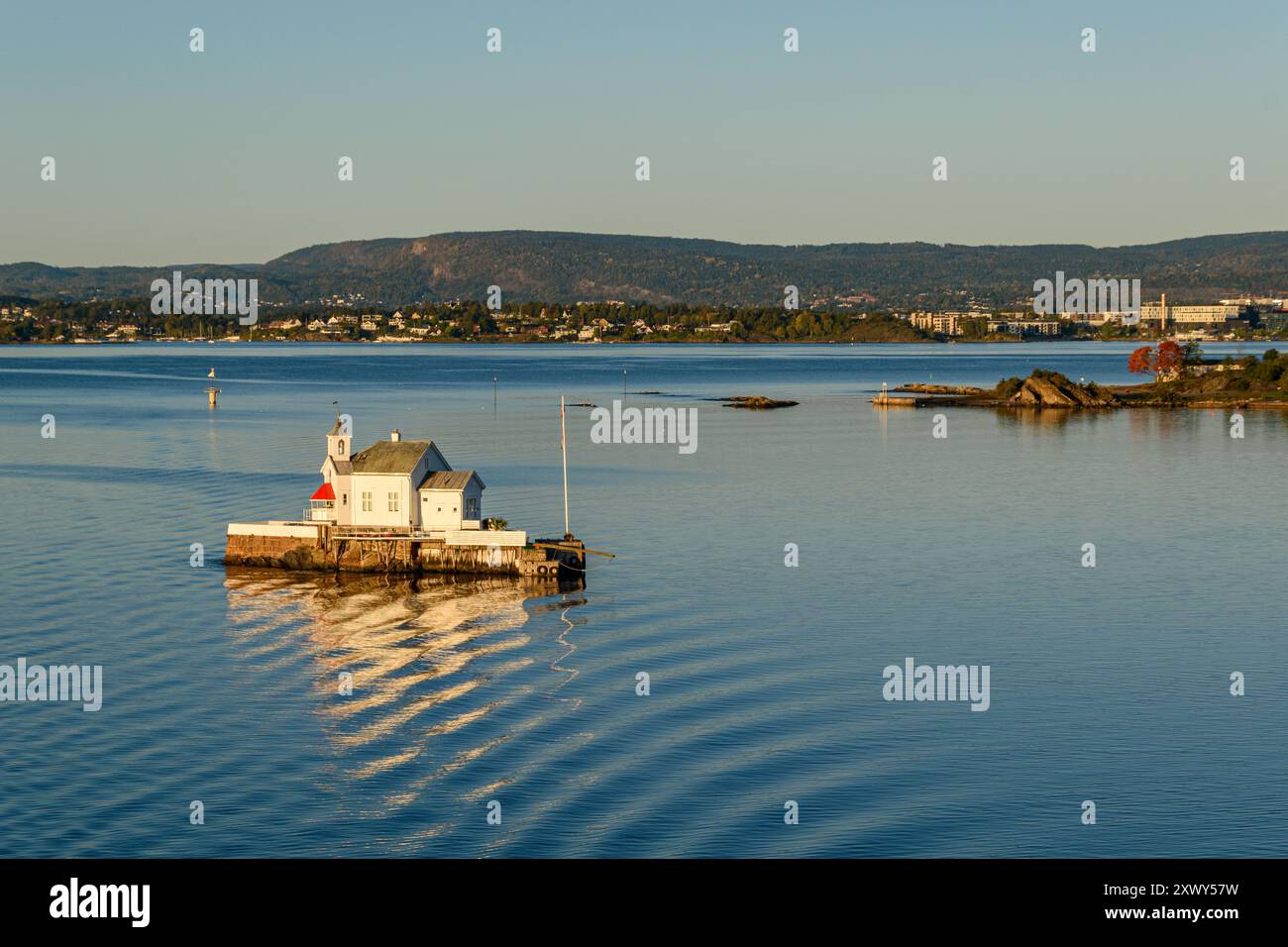 Dyna Fyr is a restaurant in an old lighthouse sat on a small island in ...