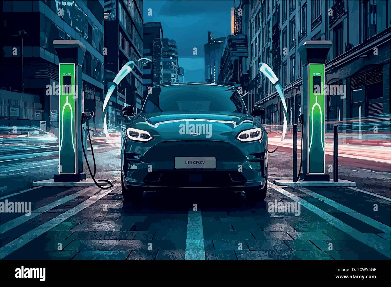 Electric Car and the Future of Urban Mobility Stock Vector Image & Art ...