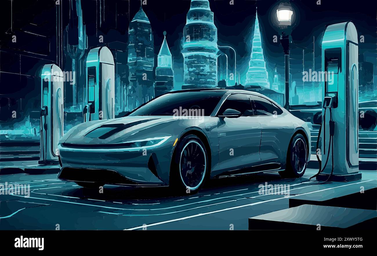 Electric Car is the Next Big Thing Stock Vector Image & Art - Alamy