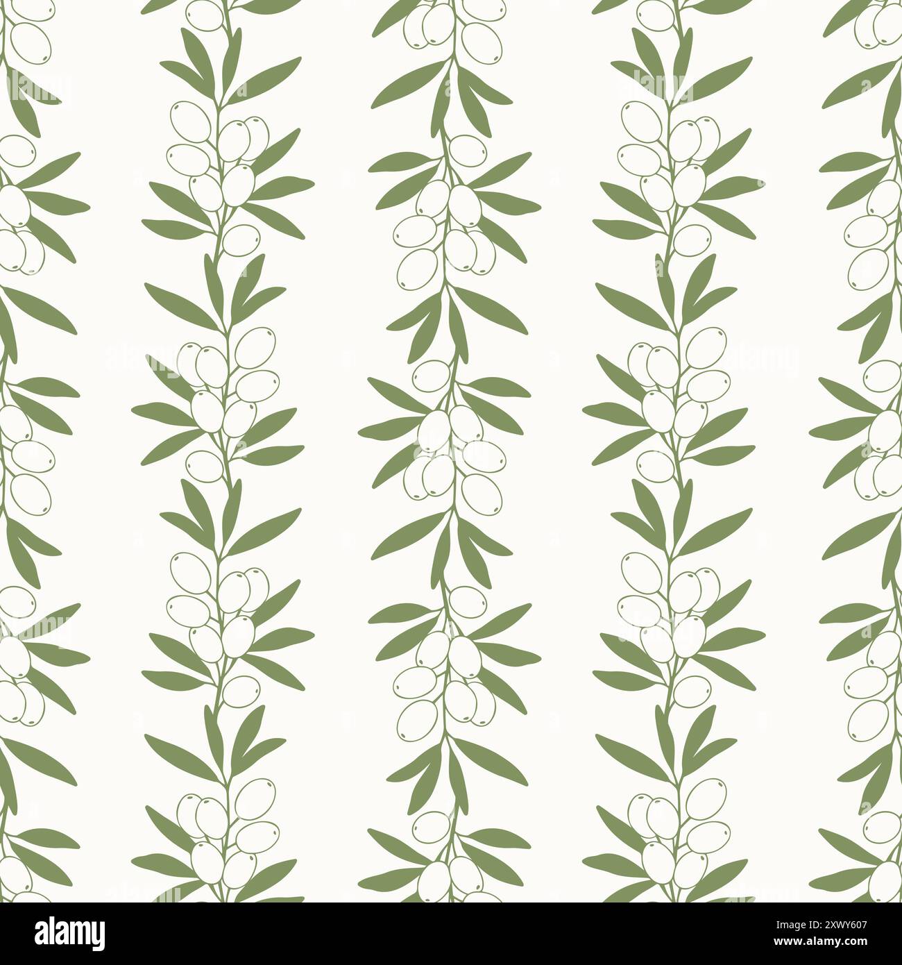 Pattern with green olive tree branches.Ornament for the design natural ...