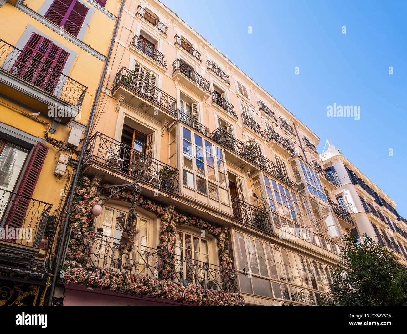 Real estate in Palma de Mallorca featuring traditional balconies under ...